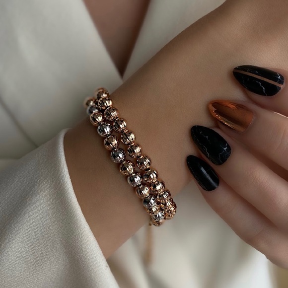 SugarCatJewelry | Jewelry | Beads Bracelet 8k Gold Laser Cut Luxury ...